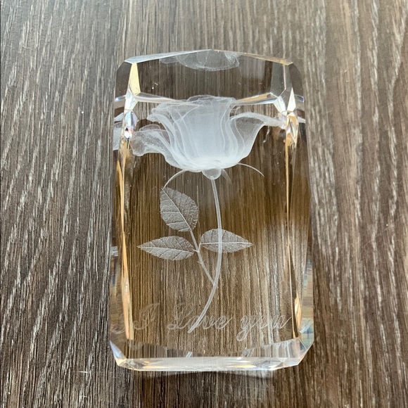 Things Remembered | Art | Crystal Rose Paperweight | Poshmark